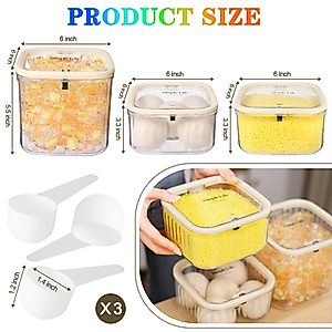 Hiitytin 3 Pack Laundry Pod Container for Laundry Room - Laundry Pod Holder with Lid and Scoop - Laundry Powder Container Detergent Storage Organizer Dishwasher Pods Container, 101 oz & 64 oz & 64 oz