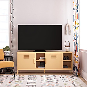 Novogratz Cache Metal Locker-Style TV Stand for TVs up to 65", Yellow