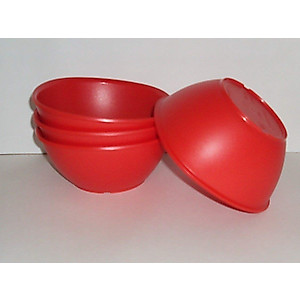 Tupperware Legacy Pinch Cereal or Soup Bowls Set of 4 Chili Red