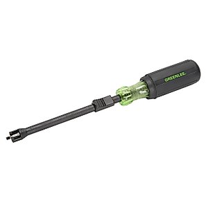 Greenlee 0453-15C Screw Holding Flathead Screwdriver 1/4", Green and Black