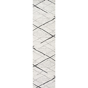 nuLOOM 2x6 Thigpen Contemporary Area Rug, Grey, Abstract Lines, Non-Slip Backing, Stain Resistant, For Bedroom, Dining Room, Living Room, Hallway, Office, Kitchen, Entryway