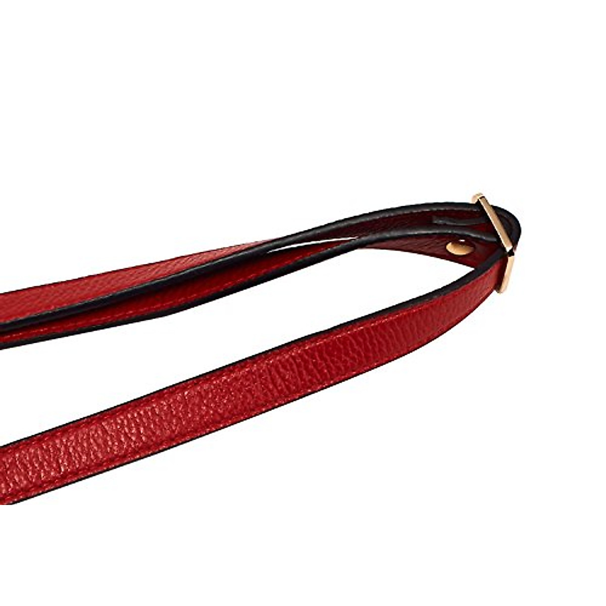 VanEnjoy Full Grain Leather Adjustable Replacement Strap Cross Body Bag Purse, 26-51 inch Gold Hardware - 1.8 CM Width (Black-Silver Metal With Tasse) (Red)