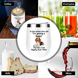 Rudicaxi Beagle Gifts,12OZ Beagle Wine Tumbler, Beagle Gifts for Women, Dog Mom Birthday Gifts For Pup Owner Who Loves Basset Hound, Gifts for Dog Lovers Funny Mother's Day Christmas