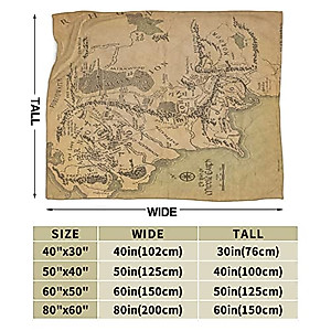 Fleece Blanket Lord of The-Rings Blankets Warm Cosy Throw Blanket for Sofa and Bed Super Soft and Lightweight Blanket for All Seasons, 50 x 40 inches