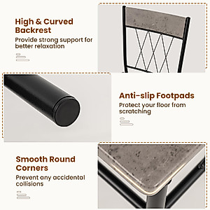 GOFLAME 5-Piece Dining Table Set for 4, Modern Kitchen Table and 4 Chairs Set with Metal Frame, Space-Saving Dinette Set for Dining Room, Living Room, Breakfast Nook, Small Space, Grey