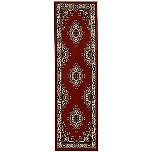 Antep Rugs Kashan King Collection Himalayas Oriental Polypropylene Indoor Area Rug Runner (Maroon/Beige, 2' x 7')