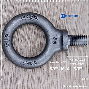 2 Pcs Lifting Shoulder Eye Bolts 3/8"-16 X 5/8"