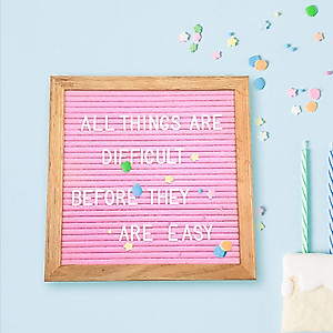 Felt Board Felt Letter Board, 10 x 10 inch Message Board Word Board Letter Board Sign Bulletin Board Letters, Pregnancy Announcements Baby Announcement Sign, Valentines Day Gifts for Her Letterboard (Pink)