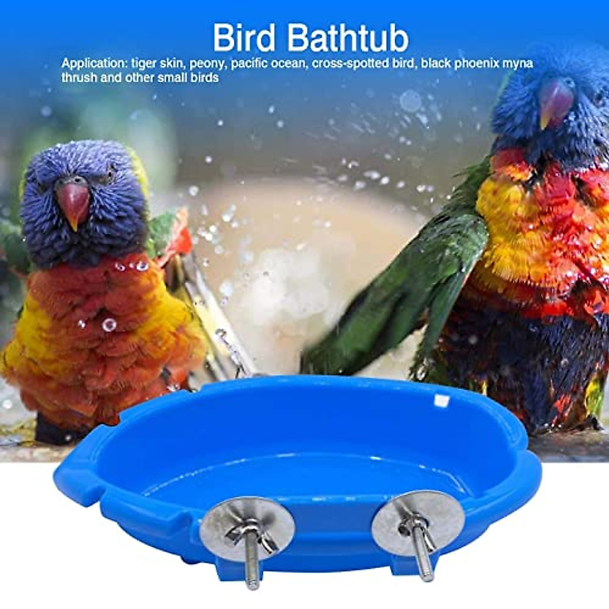 Bird Bath Tub Bowl Basin,Pet Bird Cage Bath Shower Accessories,Water Shower Food Feeder for Small Birds Parrots