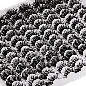 False Eyelashes 48 Pairs 6 Styles Mixed Fluffy Curled Fake Eye Lashes Bulk Wholesale Dramatic Thick 5D Wispy Strip Faux Mink Eyelashes Multipack