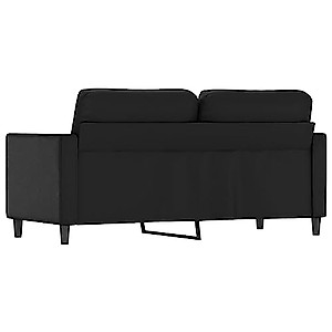 GOLINPEILO Modern Loveseat Sofa Couch 2-Seater Sofa, Small Upholstered Sofa for Bedroom, Apartment, Office,Small Spaces, Black 63"x30.3"x31.5" Faux Leather -AA