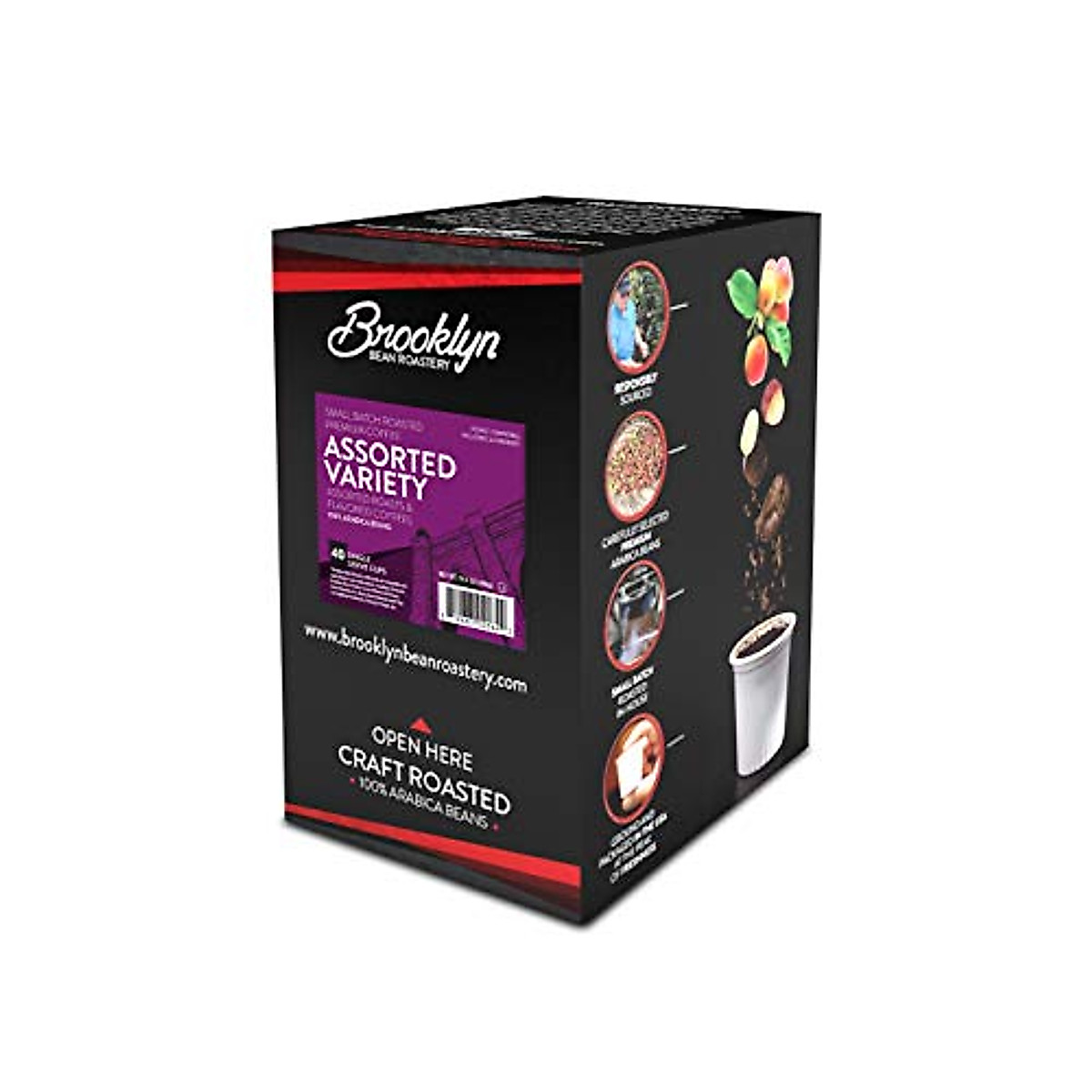 Brooklyn Beans Assorted Coffee Variety Pack Single-Cup coffee for Keurig K-Cup Brewers, 40 Count