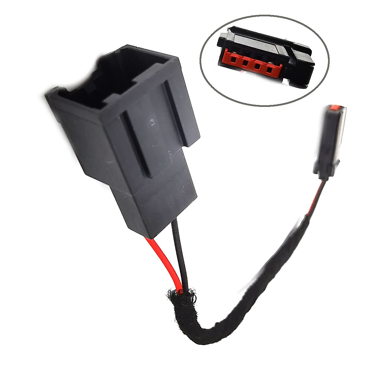 DEVMO Power Adapter Harness Compatible with 2015 Ford C-MAX Edge Expedition Explorer F-150 Fiesta Flex Transit SYNC 2 to SYNC 3 Support A-pple Carplay (GEN 1) USB Media Hub Black and Red