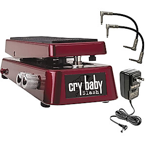 Dunlop SW95 Slash Wah with ECB004 18-volt Power Supply and 2 6-inch Patch Cables