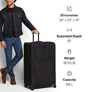 TUMI - Alpha Worldwide Trip Expandable 4-Wheeled Packing Case - Nylon Rolling Suitcase - TSA Lock Tracer - Black