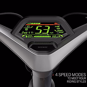 Segway SuperScooter GT2P Electric Scooter, Up to 55.9 Miles and 43.5 MPH, E Scooter Adults for Commuting w/t 11" Anti-Puncture Tubeless Tires, 2WD, Transparent Display, Suspension System