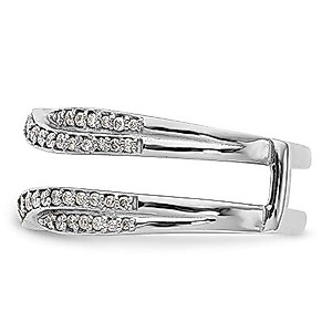 Solid 14K White Gold Engagement Wedding Ring Diamond Guard Size 7 (.498 cttw.)