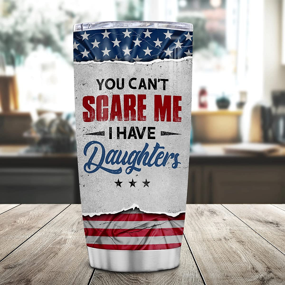 wowcugi Customized Dad Tumbler 20oz 30oz You Cant Scare Me I Have Daughters Stainless Steel Insulated Tumblers Coffee Travel Mug Cup Birthday Fathers Day Dad Gifts From Daughter
