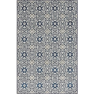 LOOMAKNOTI Tecopa Kidore 8' x 10' Blue Geometric Indoor/Outdoor Area Rug