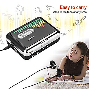Cassette to MP3 Converter, BlumWay Portable Cassette Recorder Player, Audio Music Cassette Tape to Digital Converter Player with Earphone, No Need Computer