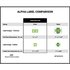 Doctor Stuff - File Folder Labels, Alphabet Letter M, TAB Products - TPAV Series Compatible Alpha Stickers, Fluorescent Green, 1" x 1-1/4", 500/Roll