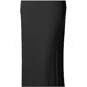 ShezPretty Women's Premium Fold Over High Waist Long Floor Length Maxi Skirt (Large, Black)