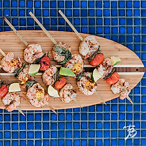 Totally Bamboo Lil' Surfer Surfboard Shaped Bamboo Serving and Cutting Board, 14-1/2" x 6", Brown