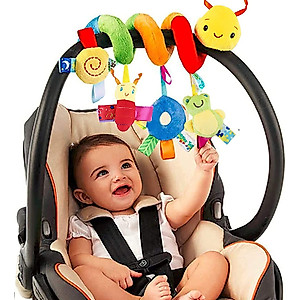 FPVERA Infant Car Seat Toys for Babies 0-6 Months: Travel Baby Toy for Rear Car Seat, Adjustable Mobile Activity Arch with Music, Sensory Hanging Toy Fits Safety Car Seats, Crib, Stroller (Colorful)