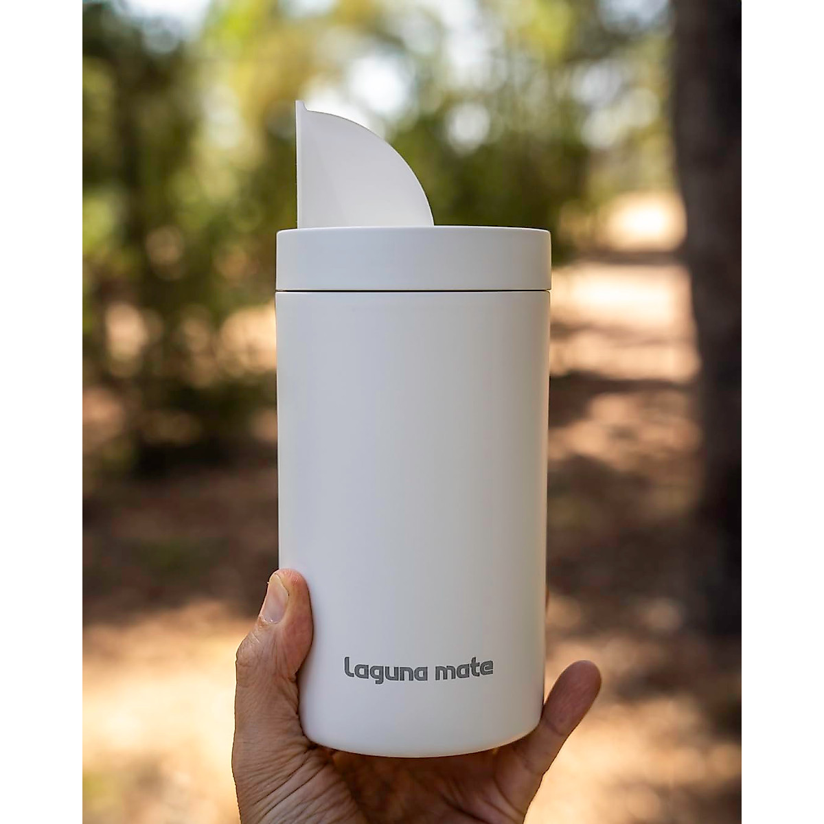 Laguna Mate Yerbero Yerba Mate Container with Easy to Open Twist Cap and Pour Spout - Container for Sugar and Coffee Dispenser - Yerbero Para Mate - Yerbera de Mate (White)