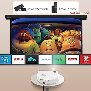 WiFi Projector Support 5.0 Bluetooth Transmitter, WiMiUS Mini Projector 1080P and 4K Support, 300’’ Screen Zoom Compatible with Smartphone (Wirelessly) PC TV Stick Chromecast PS5