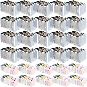 Tatuo 30 Pcs Wardrobe Clothes Organizer Closet Organizers and Storage Drawer Organizers for Clothing Foldable Mesh Dividers Storage for Jeans, Trousers, T Shirts and Skirts, 7 Grid, Large and Small