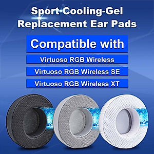 Virtuoso XT Ear Pads Replacement for Virtuoso RGB Wireless SE XT Headset, Cooling Gel, More - Softer Memory Foam, Added Thickness, Extra Durability by JESSVIT (Virtuoso XT Cooling Gel Earpads Black)