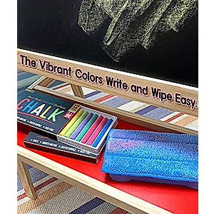 Huntz Dustless Chalk With Microfiber Eraser (Washable & Reusable) (12 White Chalks 12 Colored Chalks With Eraser)