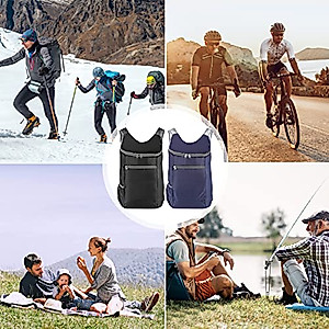 2 Pack 15 L Ultralight Packable Backpack Travel, Foldable Backpack Collapsible Day Packs for Camping Hiking Outdoor (Black, Navy Blue)