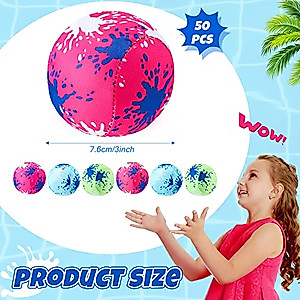 Honoson 50 Pieces Water Absorbent Ball Pool Toys Pool Balls Water Balls for Summer Outdoor Beach Pool Party Favors