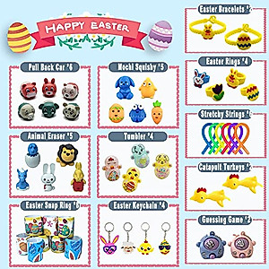 SQZUWIT 59pcs Easter Egg Fillers, Easter Egg Stuffers, Small Miny Toys for Party Favors Assortment for Kids Girls Boys Easter Basket Stuffers Gifts, Easter Eggs Hunt, Pinata Filler