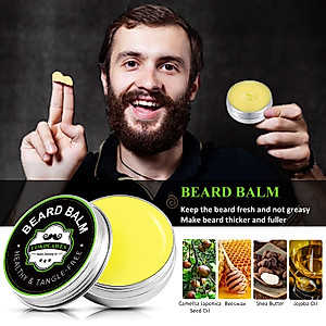 LOKDLAWEN Beard Kit for Men with Beard Wash, Beard Conditioner, Beard Oil, Beard Balm, Beard Brush, Beard Comb, Beard Scissors, Storage Bag, Gifts for Men Dad Husband Boyfriend