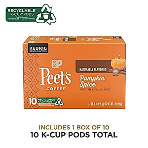 Peet’s Coffee, Pumpkin Flavored - 10 K-Cup Pods for Keurig Brewers (1 Box of 10 K-Cup Pods)