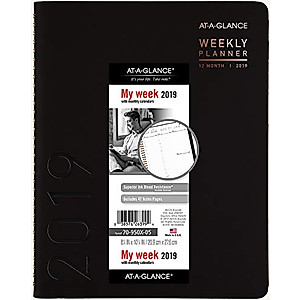 AT-A-GLANCE Weekly / Monthly Appointment Book / Planner 2019, 8.25 x 10.88 Inches, Contemporary, Graphite (70-950X-45)