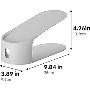 carrotez Shoe Slots Organizer 3 Pack - [Litem] Space Saving Shoe Organizer Rack for Closet - Easy Shoe Stacker, 9.84'' x 3.89'' x 4.26'' (Cool Grey, 3 Pack)