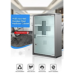 Wincere S1200 Moisture Resistance Steel Wall Mount Medicine Cabinet First Aid Storage Medical Organizer