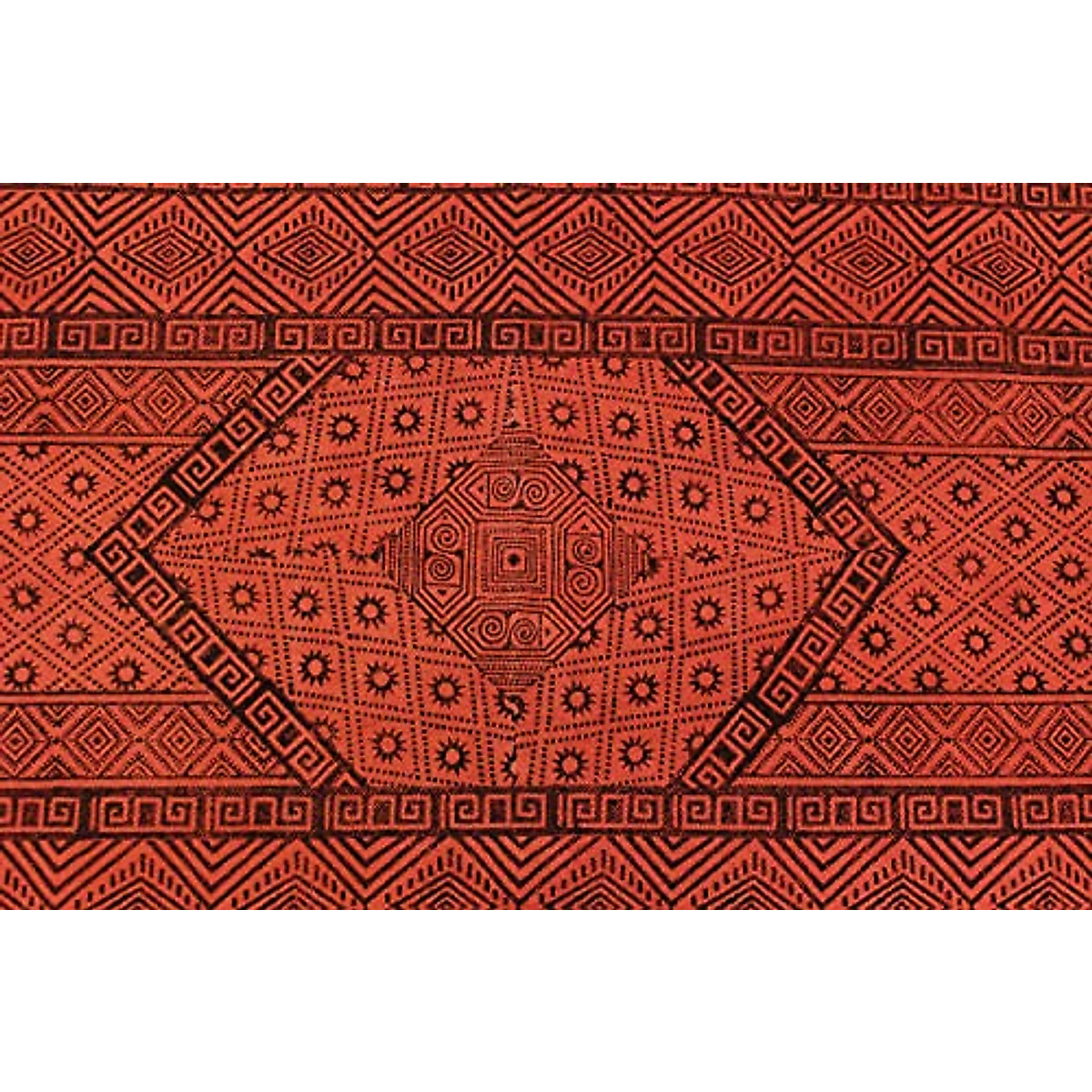 Casavani Hand Block Printed Area Rug Geometric Red Cotton Dhurrie Floor Carpet For Doormat Best Uses For Hallway Runner Rug Bedroom,Living Room,Dining Room,Purch 7x10 Feet