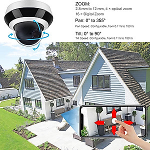 VIKVIZ 4MP PTZ IP Camera with 4X Optical Zoom 16X Digital Zoom,Ultra Low-Illumination,Audio Record,Speaker Port,66ft IR Night Vision,Built-in SD Slot,WDR Version OEM DS-2DE2A404IW-DE3