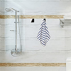 Mirror Acrylic Self Adhesive Hook, Iron Finished Chrome Pack of 2 Sticky Hooks for Bath Towel Robe Hook, Heavy Duty Door Wall Hook for Bathroom Kitchen(WJ012)