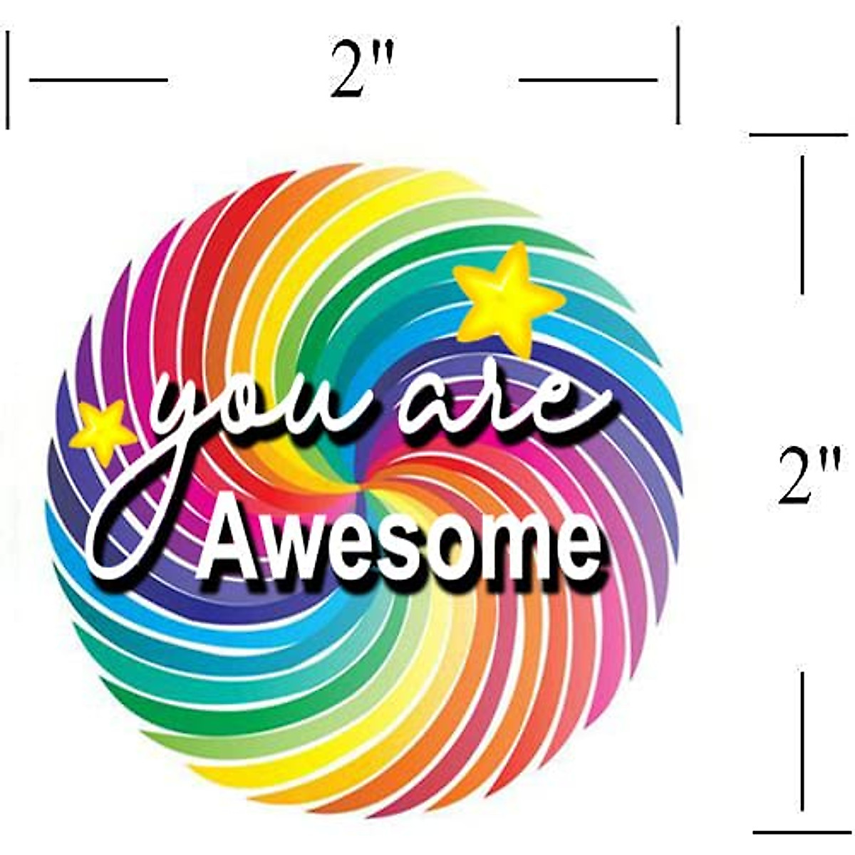 You are Awesome Sticker 2 inch Kudos Appreciation Stickers Colorful You Make a Difference Labels for Healthcare,Nurses,Gratitude Volunteers Nurses Teacher Business 500 pcs per roll