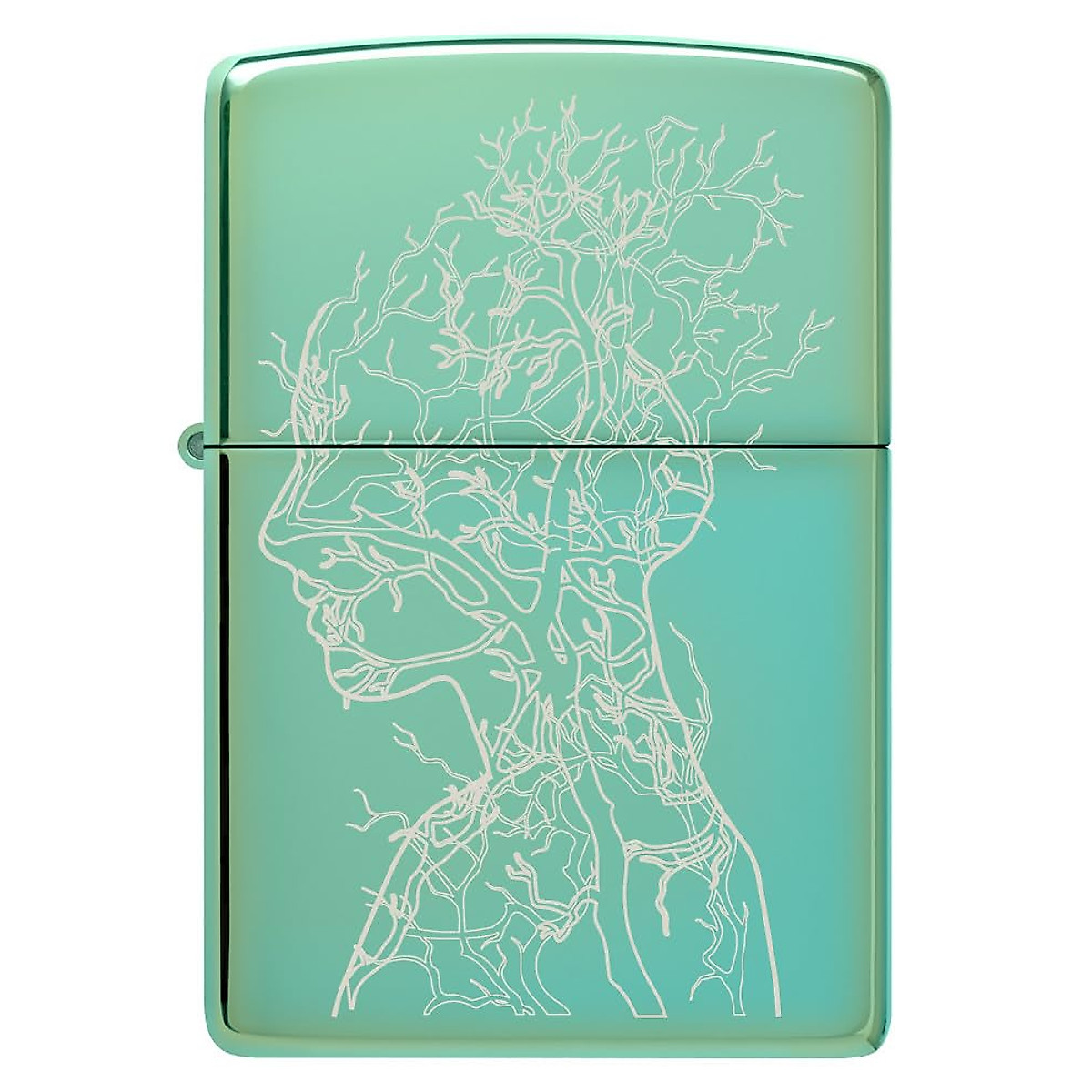 Zippo Human Tree Design High Polish Green Pocket Lighter