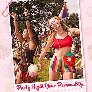 Cindeer 2 Pcs Girls Strawberry Purse Bag Cupcake Purse Bag Kawaii Food Fruit Purse Chain PU Phone Shoulder Wallet Crossbody Handbag for Women