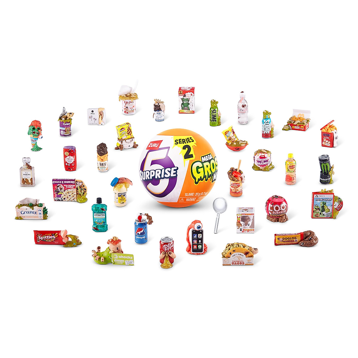 5 Surprise Mega Gross Minis Series 2 by ZURU Boys, Mystery, Collectible, Mini, Parody, Slime