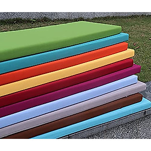 Hruile 2 3 Seater Garden Long Bench Cushion Pad Mat with Fixing Ties, 5cm Thick Bench Seat Cushion Pad, Waterproof Seat Pad for Outdoor Patio Furniture Swing Chair