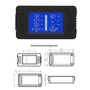Battery Monitor Meter with Shunt, PZEM-015 Multifunctional Battery Meter Current Voltage Power Energy Consumption Capacity Test with Manual(with 200A Shunt)